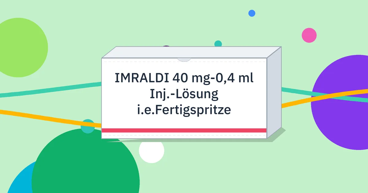 Symbolbild: Packung mit der Aufschrift IMRALDI 40 mg-0,4 ml Inj.-Lösung i.e.Fertigspritze (PZN 18677921) – Verfügbarkeit und Bezug in Apotheken in Frankfurt am Main