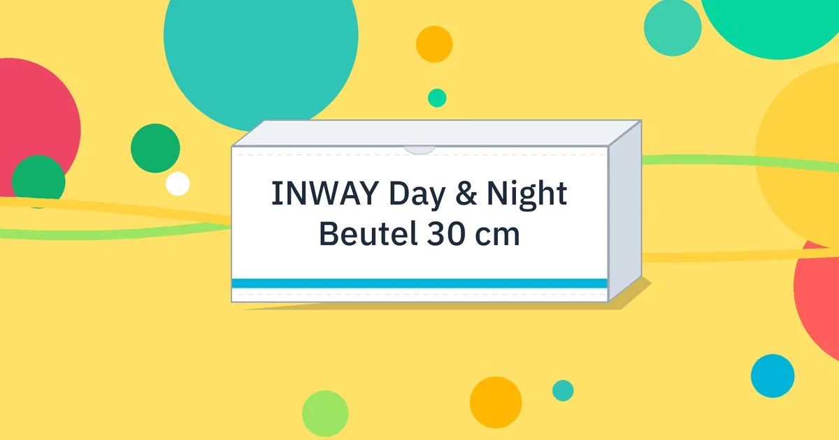 Symbolbild: Packung mit der Aufschrift INWAY Day & Night Beutel 30 cm (PZN 14305507) – Verfügbarkeit und Bezug in Apotheken in Frankfurt am Main