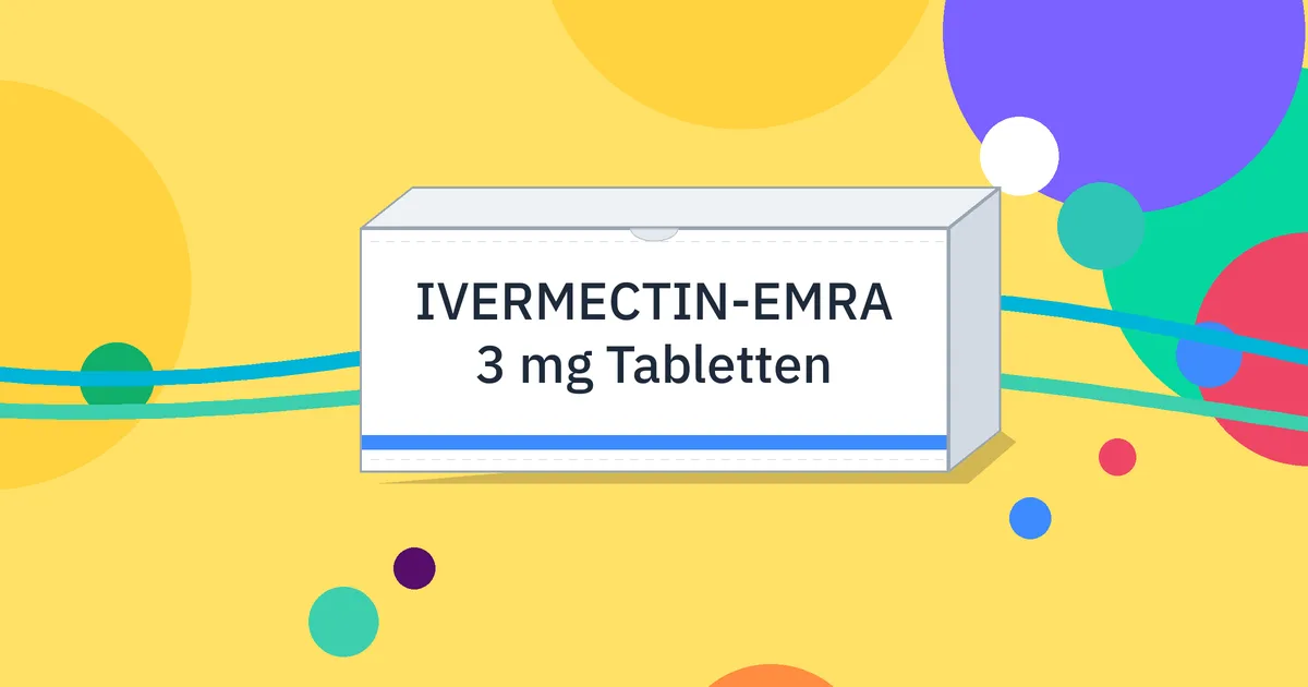 Symbolbild: Packung mit der Aufschrift IVERMECTIN-EMRA 3 mg Tabletten (PZN 18892312) – Verfügbarkeit und Bezug in Apotheken in Frankfurt am Main