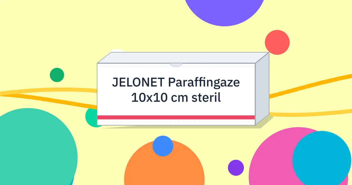 Symbolbild: Packung mit der Aufschrift JELONET Paraffingaze 10x10 cm steril (PZN 17163858) – Verfügbarkeit und Bezug in Apotheken in Frankfurt am Main