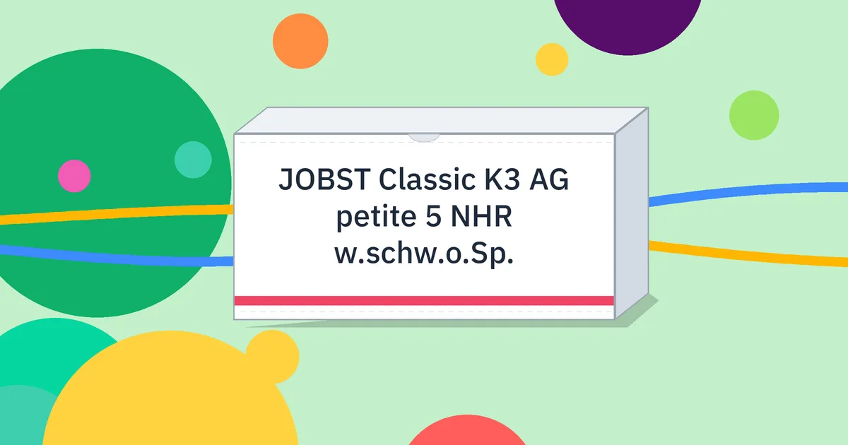 Symbolbild: Packung mit der Aufschrift JOBST Classic K3 AG petite 5 NHR w.schw.o.Sp. (PZN 13073236) – Verfügbarkeit und Bezug in Apotheken in Frankfurt am Main