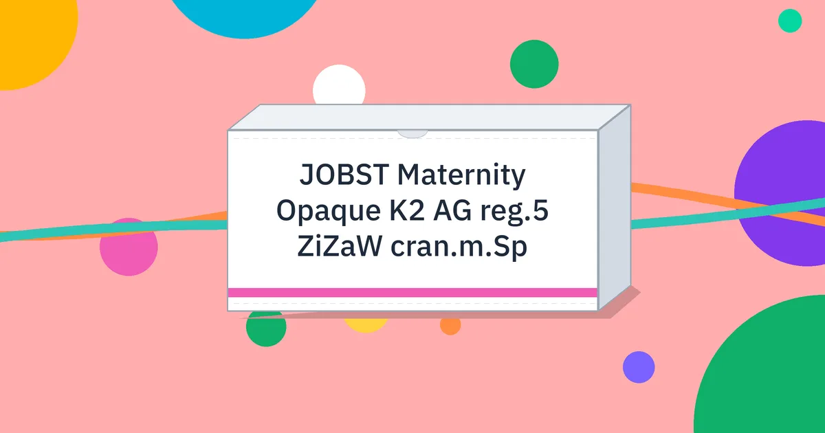 Symbolbild: Packung mit der Aufschrift JOBST Maternity Opaque K2 AG reg.5 ZiZaW cran.m.Sp (PZN 15858349) – Verfügbarkeit und Bezug in Apotheken in Frankfurt am Main
