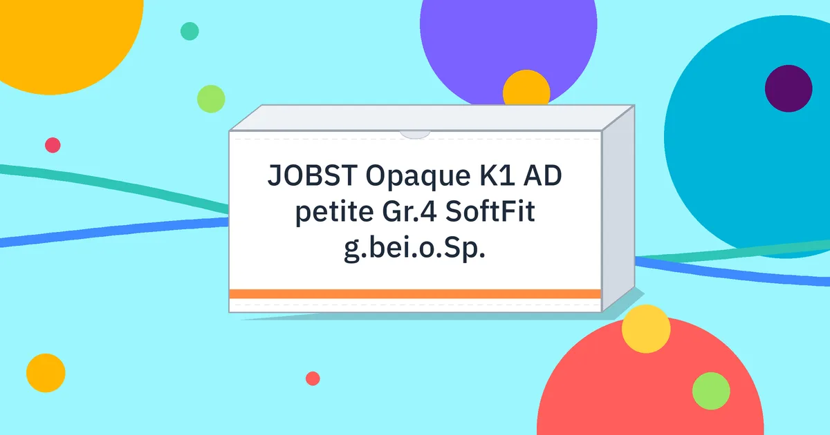 Symbolbild: Packung mit der Aufschrift JOBST Opaque K1 AD petite Gr.4 SoftFit g.bei.o.Sp. (PZN 16263954) – Verfügbarkeit und Bezug in Apotheken in Frankfurt am Main