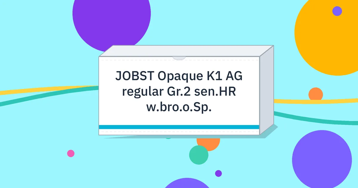 Symbolbild: Packung mit der Aufschrift JOBST Opaque K1 AG regular Gr.2 sen.HR w.bro.o.Sp. (PZN 13096214) – Verfügbarkeit und Bezug in Apotheken in Frankfurt am Main