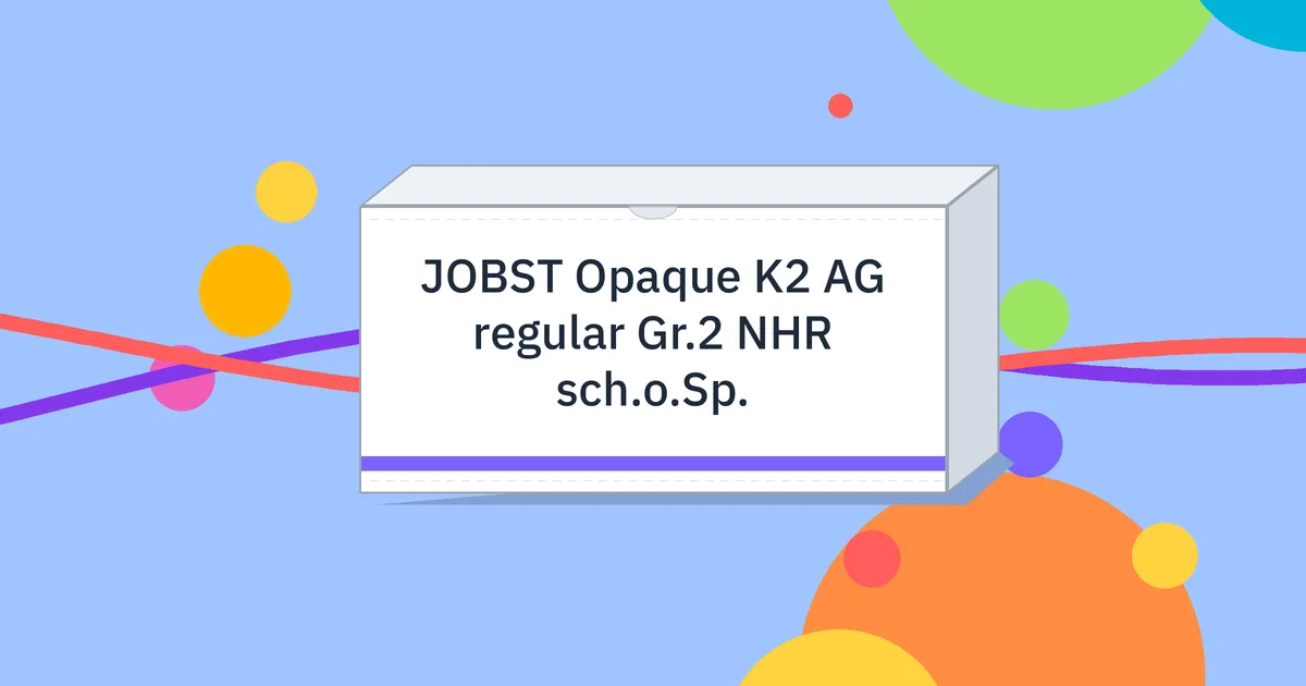 Symbolbild: Packung mit der Aufschrift JOBST Opaque K2 AG regular Gr.2 NHR sch.o.Sp. (PZN 11218699) – Verfügbarkeit und Bezug in Apotheken in Frankfurt am Main
