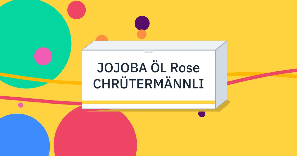 Symbolbild: Packung mit der Aufschrift JOJOBA ÖL Rose CHRÜTERMÄNNLI (PZN 00087633) – Verfügbarkeit und Bezug in Apotheken in Frankfurt am Main