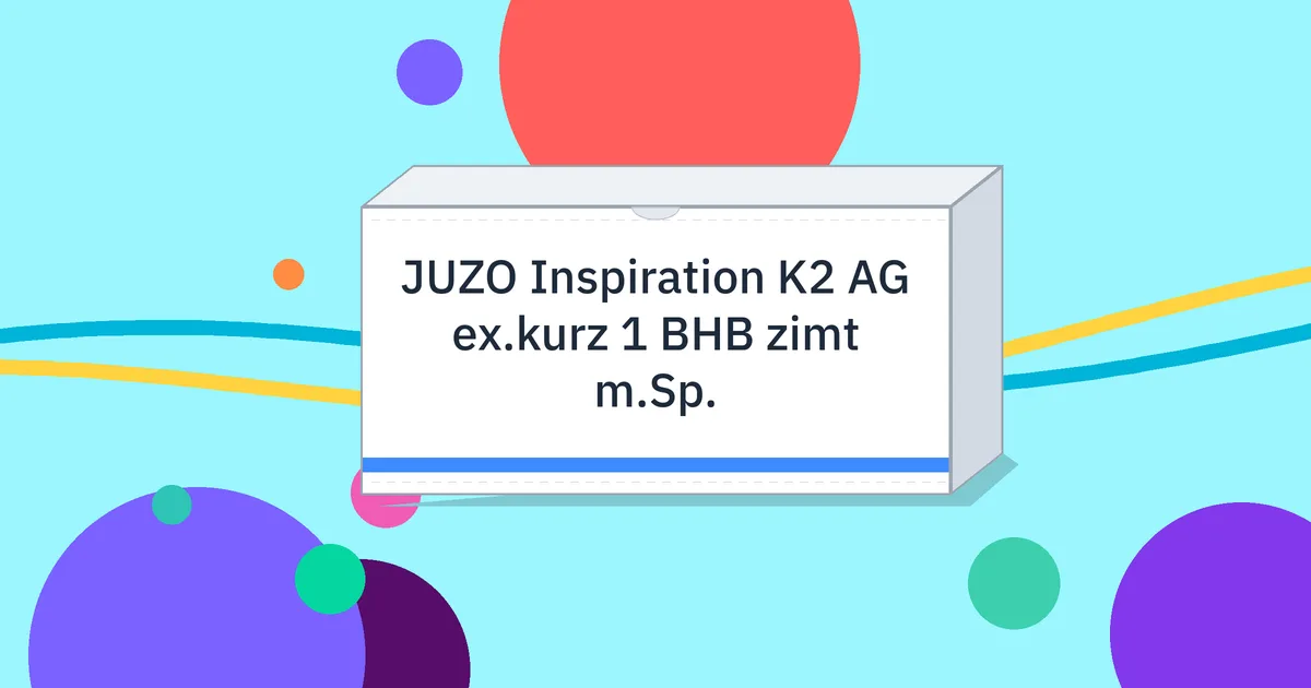 Symbolbild: Packung mit der Aufschrift JUZO Inspiration K2 AG ex.kurz 1 BHB zimt m.Sp. (PZN 14835323) – Verfügbarkeit und Bezug in Apotheken in Frankfurt am Main