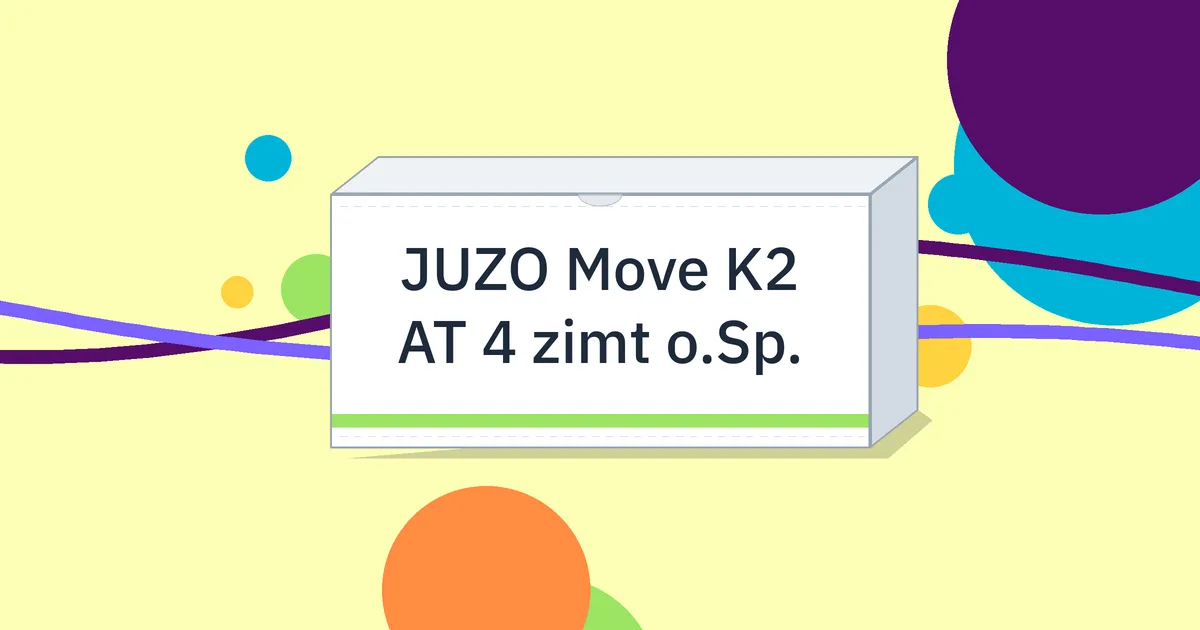 Symbolbild: Packung mit der Aufschrift JUZO Move K2 AT 4 zimt o.Sp. (PZN 20669113) – Verfügbarkeit und Bezug in Apotheken in Frankfurt am Main