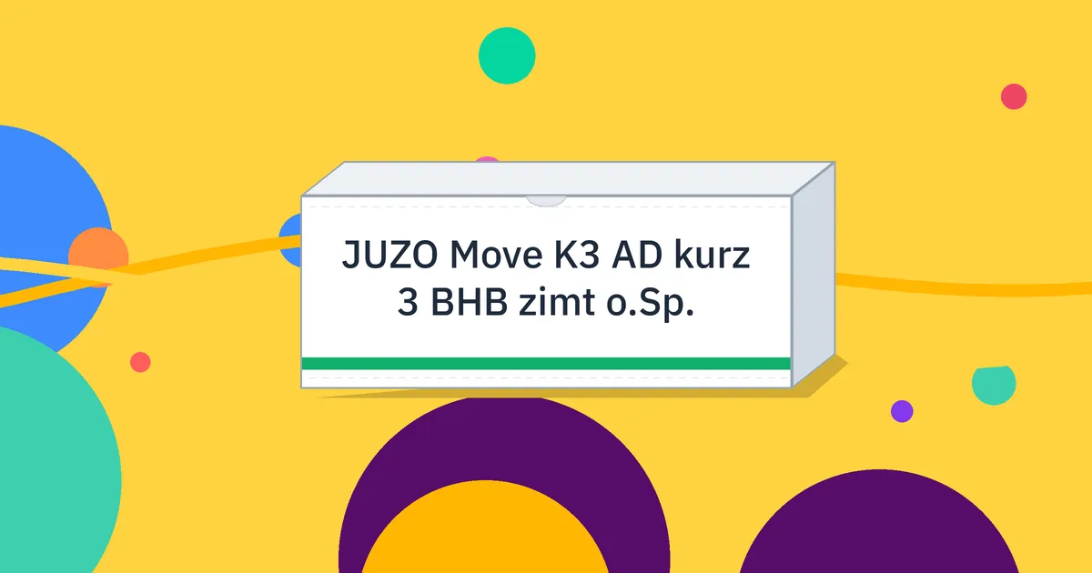 Symbolbild: Packung mit der Aufschrift JUZO Move K3 AD kurz 3 BHB zimt o.Sp. (PZN 18569019) – Verfügbarkeit und Bezug in Apotheken in Frankfurt am Main