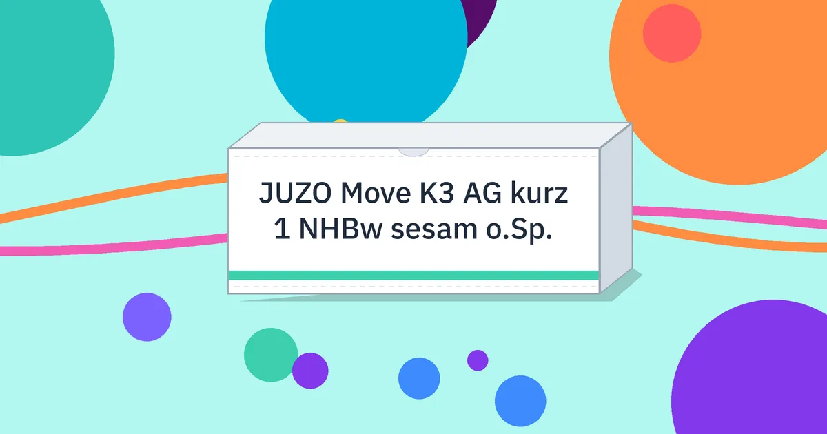 Symbolbild: Packung mit der Aufschrift JUZO Move K3 AG kurz 1 NHBw sesam o.Sp. (PZN 18580506) – Verfügbarkeit und Bezug in Apotheken in Frankfurt am Main