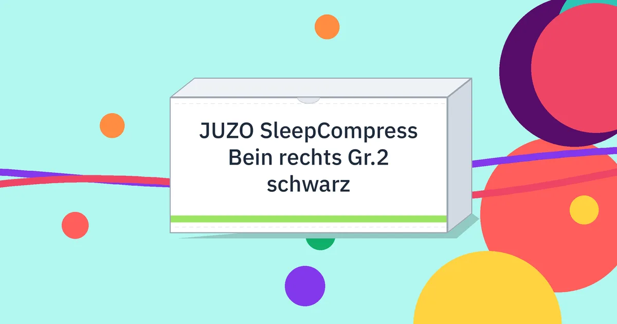 Symbolbild: Packung mit der Aufschrift JUZO SleepCompress Bein rechts Gr.2 schwarz (PZN 19622744) – Verfügbarkeit und Bezug in Apotheken in Frankfurt am Main