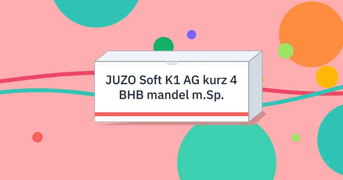 Symbolbild: Packung mit der Aufschrift JUZO Soft K1 AG kurz 4 BHB mandel m.Sp. (PZN 14822378) – Verfügbarkeit und Bezug in Apotheken in Frankfurt am Main