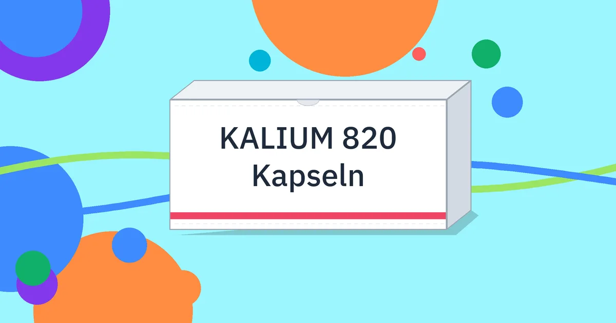Symbolbild: Packung mit der Aufschrift KALIUM 820 Kapseln (PZN 01500101) – Verfügbarkeit und Bezug in Apotheken in Frankfurt am Main