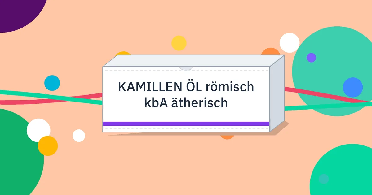 Symbolbild: Packung mit der Aufschrift KAMILLEN ÖL römisch kbA ätherisch (PZN 00720303) – Verfügbarkeit und Bezug in Apotheken in Frankfurt am Main