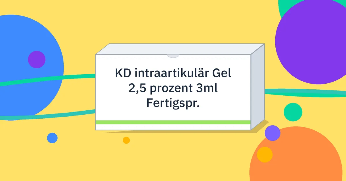 Symbolbild: Packung mit der Aufschrift KD intraartikulär Gel 2,5 prozent 3ml Fertigspr. (PZN 16869533) – Verfügbarkeit und Bezug in Apotheken in Frankfurt am Main