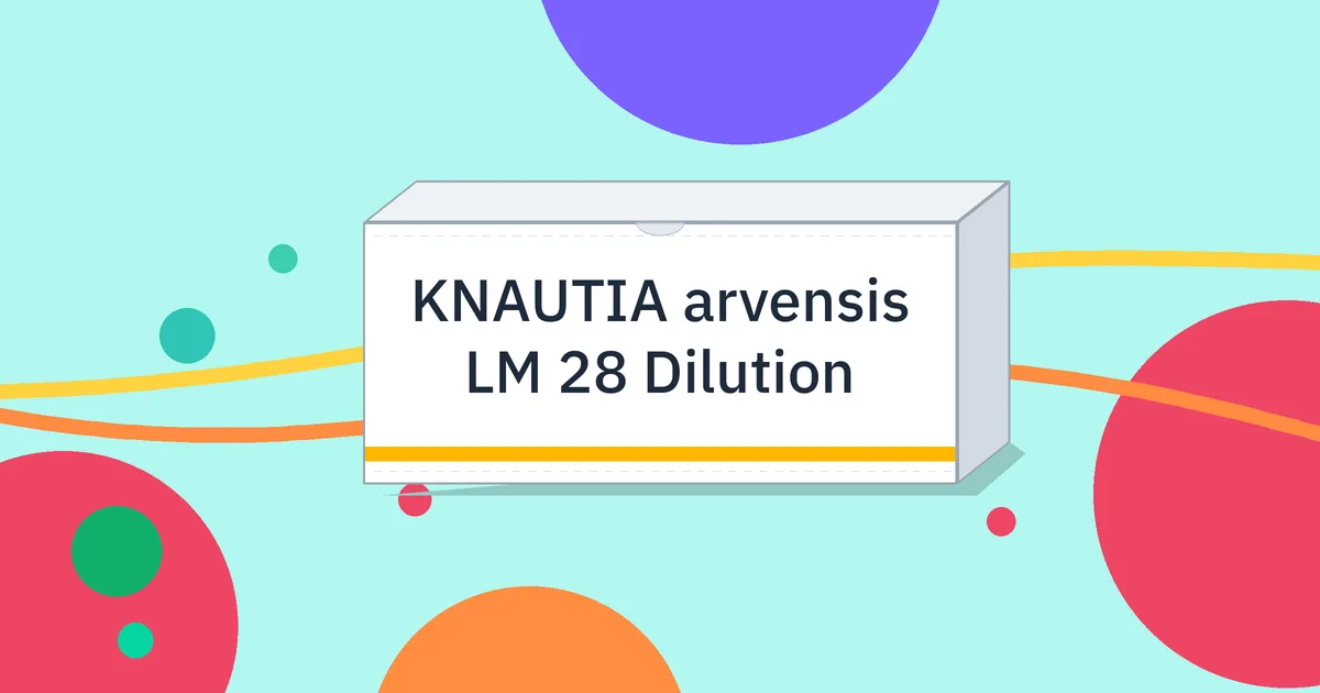 Symbolbild: Packung mit der Aufschrift KNAUTIA arvensis LM 28 Dilution (PZN 13519181) – Verfügbarkeit und Bezug in Apotheken in Frankfurt am Main