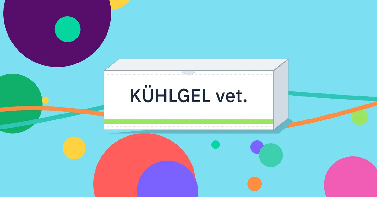 Symbolbild: Packung mit der Aufschrift KÜHLGEL vet. (PZN 04089675) – Verfügbarkeit und Bezug in Apotheken in Frankfurt am Main