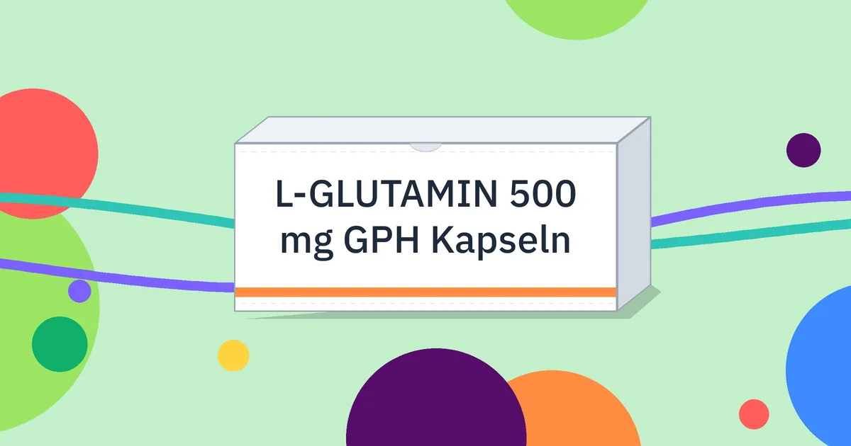 Symbolbild: Packung mit der Aufschrift L-GLUTAMIN 500 mg GPH Kapseln (PZN 08403890) – Verfügbarkeit und Bezug in Apotheken in Frankfurt am Main