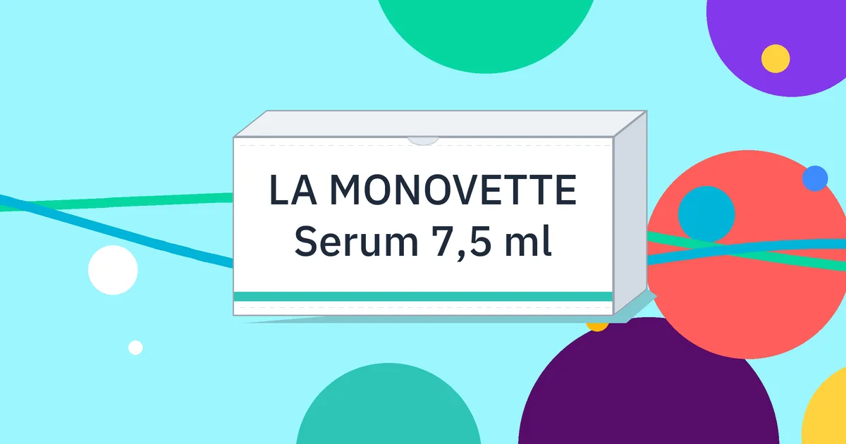 Symbolbild: Packung mit der Aufschrift LA MONOVETTE Serum 7,5 ml (PZN 07688991) – Verfügbarkeit und Bezug in Apotheken in Frankfurt am Main