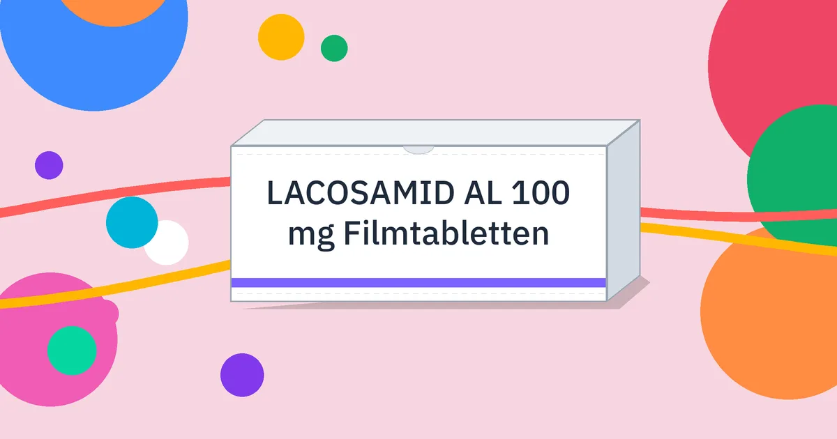 Symbolbild: Packung mit der Aufschrift LACOSAMID AL 100 mg Filmtabletten (PZN 17876966) – Verfügbarkeit und Bezug in Apotheken in Frankfurt am Main