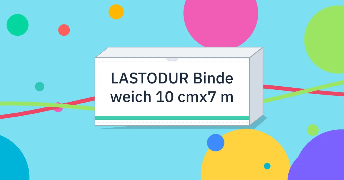 Symbolbild: Packung mit der Aufschrift LASTODUR Binde weich 10 cmx7 m (PZN 13744535) – Verfügbarkeit und Bezug in Apotheken in Frankfurt am Main
