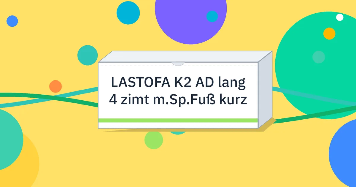 Symbolbild: Packung mit der Aufschrift LASTOFA K2 AD lang 4 zimt m.Sp.Fuß kurz (PZN 13800558) – Verfügbarkeit und Bezug in Apotheken in Frankfurt am Main