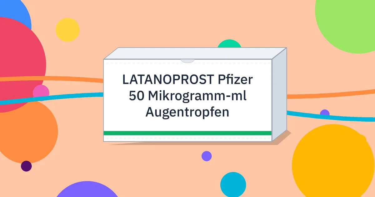 Symbolbild: Packung mit der Aufschrift LATANOPROST Pfizer 50 Mikrogramm-ml Augentropfen (PZN 09097260) – Verfügbarkeit und Bezug in Apotheken in Frankfurt am Main
