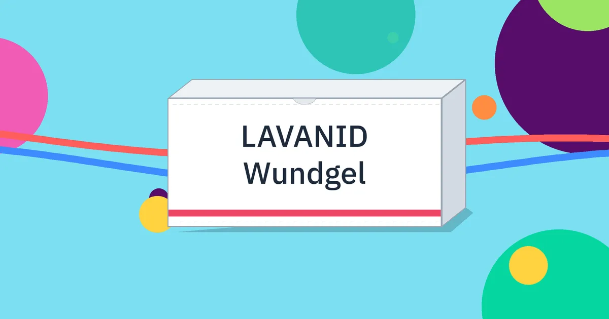 Symbolbild: Packung mit der Aufschrift LAVANID Wundgel (PZN 13909143) – Verfügbarkeit und Bezug in Apotheken in Frankfurt am Main