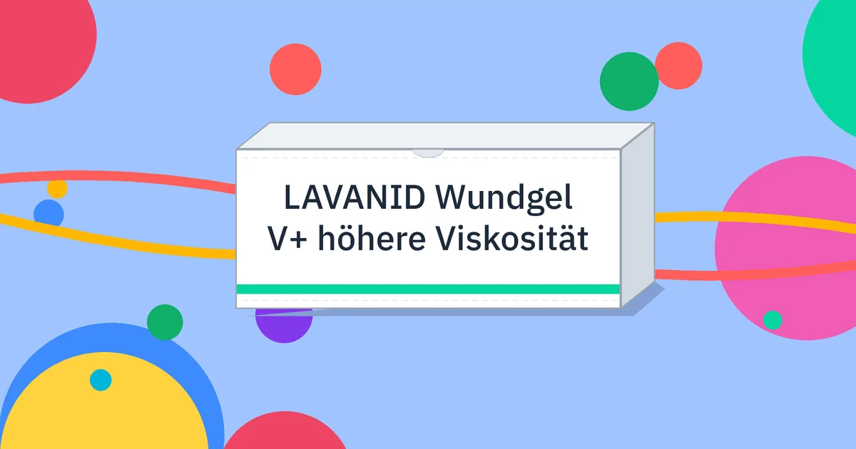 Symbolbild: Packung mit der Aufschrift LAVANID Wundgel V+ höhere Viskosität (PZN 16861649) – Verfügbarkeit und Bezug in Apotheken in Frankfurt am Main