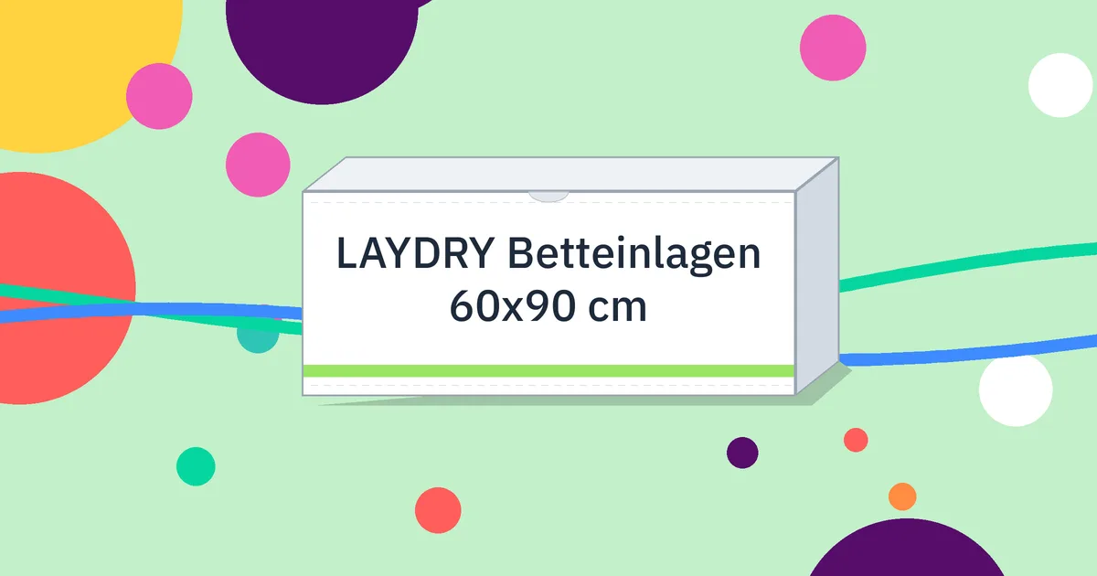 Symbolbild: Packung mit der Aufschrift LAYDRY Betteinlagen 60x90 cm (PZN 17525876) – Verfügbarkeit und Bezug in Apotheken in Frankfurt am Main