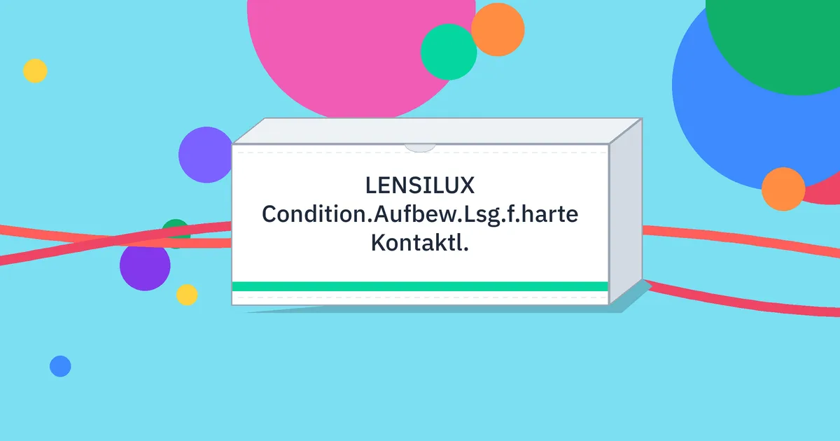 Symbolbild: Packung mit der Aufschrift LENSILUX Condition.Aufbew.Lsg.f.harte Kontaktl. (PZN 05977099) – Verfügbarkeit und Bezug in Apotheken in Frankfurt am Main