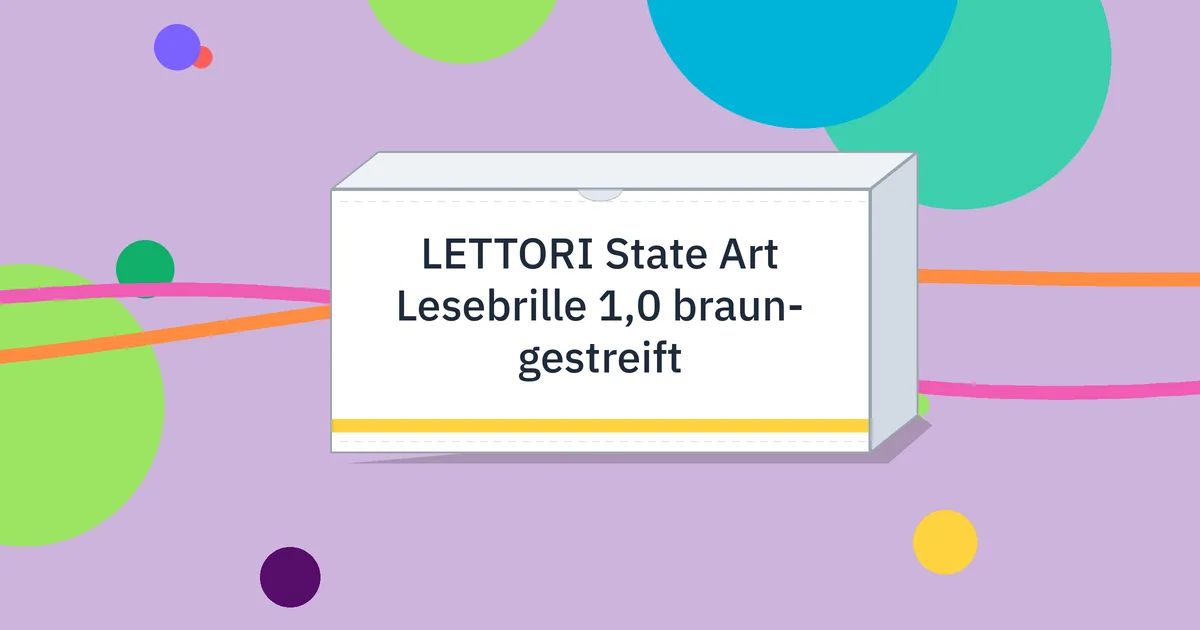 Symbolbild: Packung mit der Aufschrift LETTORI State Art Lesebrille 1,0 braun-gestreift (PZN 11056297) – Verfügbarkeit und Bezug in Apotheken in Frankfurt am Main