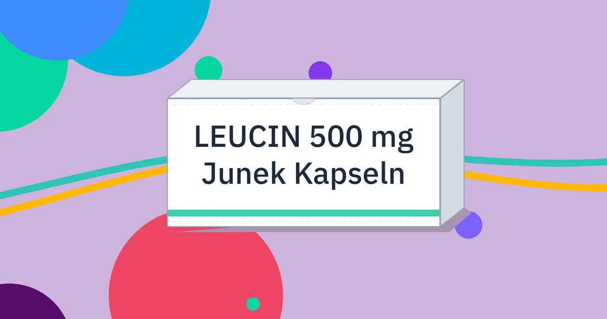 Symbolbild: Packung mit der Aufschrift LEUCIN 500 mg Junek Kapseln (PZN 00134491) – Verfügbarkeit und Bezug in Apotheken in Frankfurt am Main