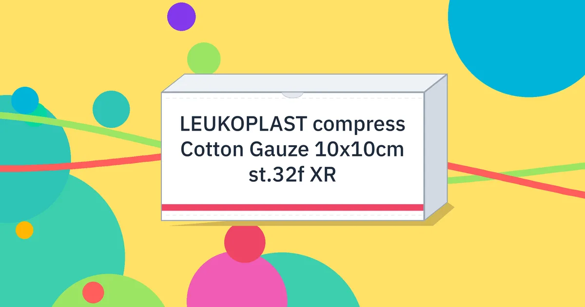 Symbolbild: Packung mit der Aufschrift LEUKOPLAST compress Cotton Gauze 10x10cm st.32f XR (PZN 17208029) – Verfügbarkeit und Bezug in Apotheken in Frankfurt am Main