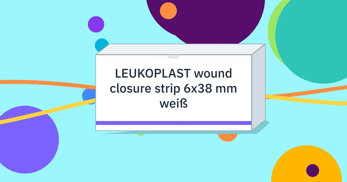 Symbolbild: Packung mit der Aufschrift LEUKOPLAST wound closure strip 6x38 mm weiß (PZN 18729718) – Verfügbarkeit und Bezug in Apotheken in Frankfurt am Main