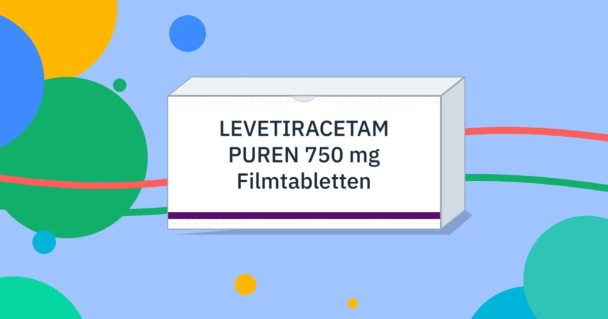 Symbolbild: Packung mit der Aufschrift LEVETIRACETAM PUREN 750 mg Filmtabletten (PZN 12532127) – Verfügbarkeit und Bezug in Apotheken in Frankfurt am Main