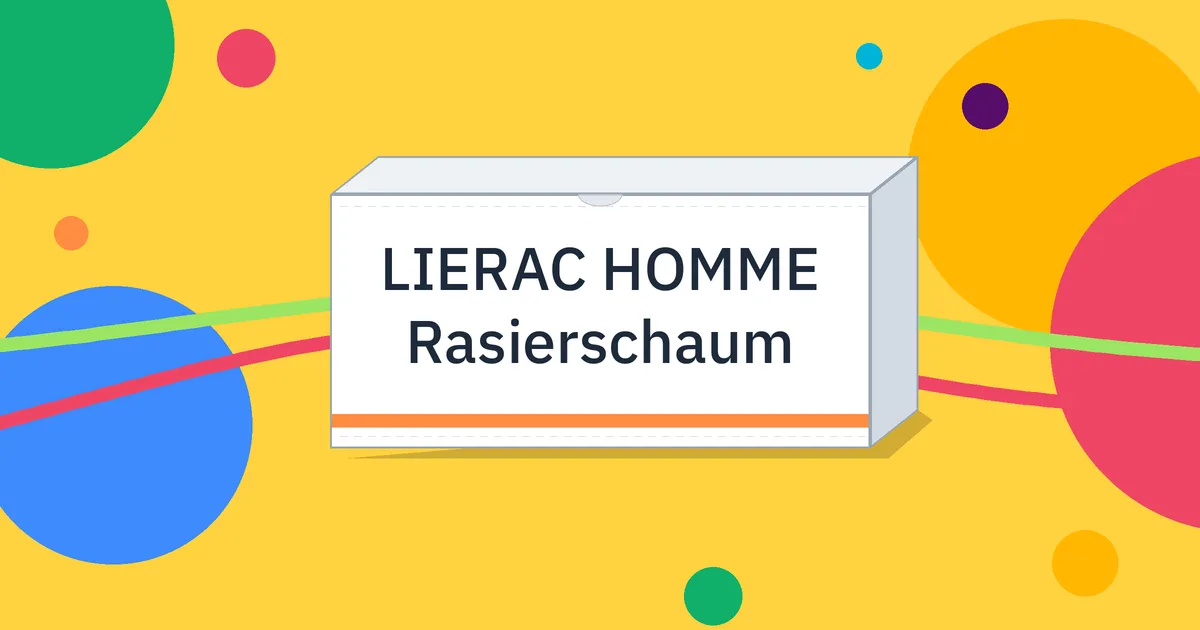 Symbolbild: Packung mit der Aufschrift LIERAC HOMME Rasierschaum (PZN 17826135) – Verfügbarkeit und Bezug in Apotheken in Frankfurt am Main