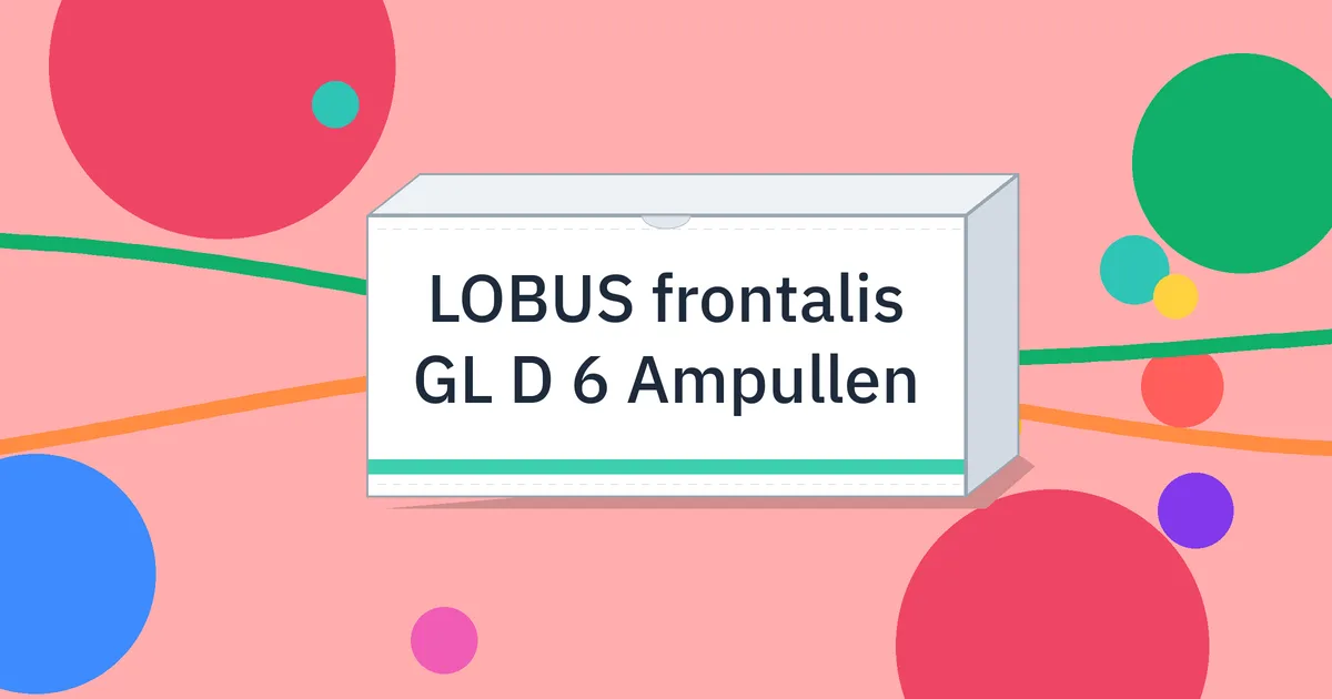 Symbolbild: Packung mit der Aufschrift LOBUS frontalis GL D 6 Ampullen (PZN 02882642) – Verfügbarkeit und Bezug in Apotheken in Frankfurt am Main