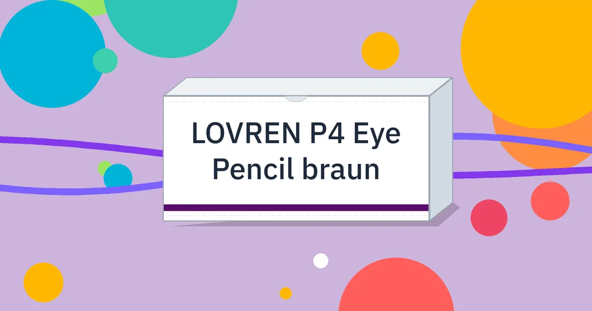 Symbolbild: Packung mit der Aufschrift LOVREN P4 Eye Pencil braun (PZN 19819145) – Verfügbarkeit und Bezug in Apotheken in Frankfurt am Main