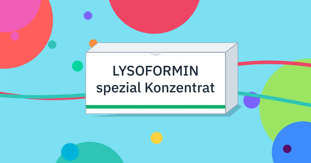 Symbolbild: Packung mit der Aufschrift LYSOFORMIN spezial Konzentrat (PZN 00609184) – Verfügbarkeit und Bezug in Apotheken in Frankfurt am Main