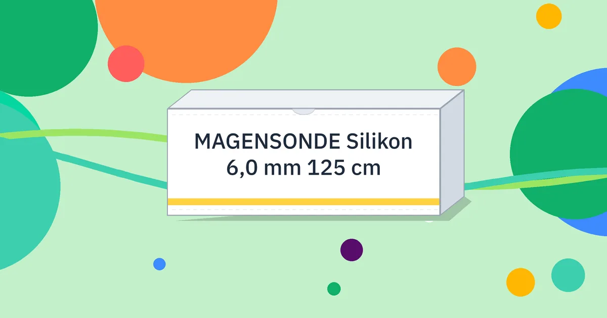 Symbolbild: Packung mit der Aufschrift MAGENSONDE Silikon 6,0 mm 125 cm (PZN 00989672) – Verfügbarkeit und Bezug in Apotheken in Frankfurt am Main