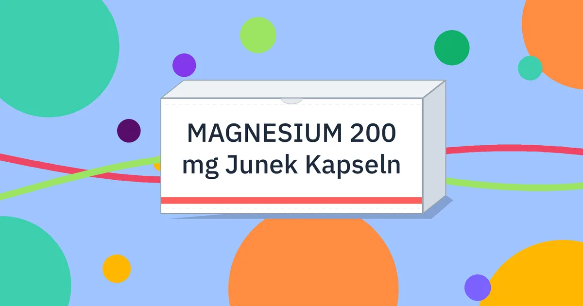 Symbolbild: Packung mit der Aufschrift MAGNESIUM 200 mg Junek Kapseln (PZN 11146876) – Verfügbarkeit und Bezug in Apotheken in Frankfurt am Main