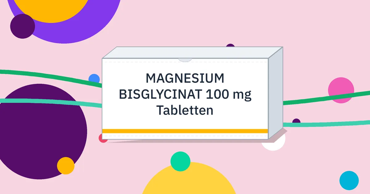 Symbolbild: Packung mit der Aufschrift MAGNESIUM BISGLYCINAT 100 mg Tabletten (PZN 17966273) – Verfügbarkeit und Bezug in Apotheken in Frankfurt am Main