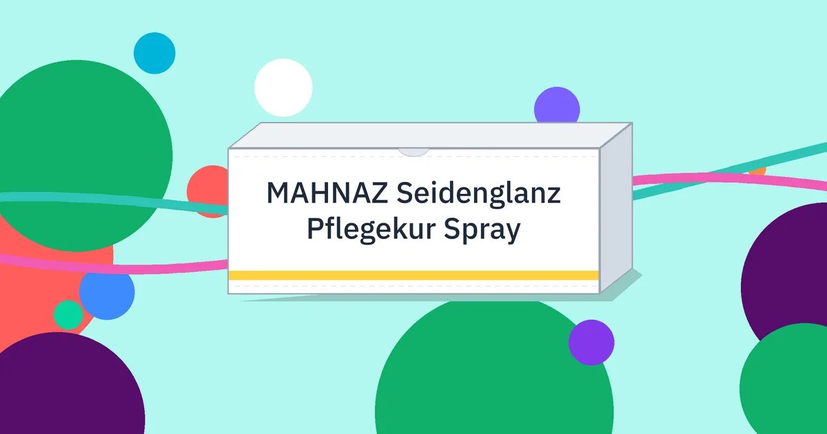 Symbolbild: Packung mit der Aufschrift MAHNAZ Seidenglanz Pflegekur Spray (PZN 10314426) – Verfügbarkeit und Bezug in Apotheken in Frankfurt am Main