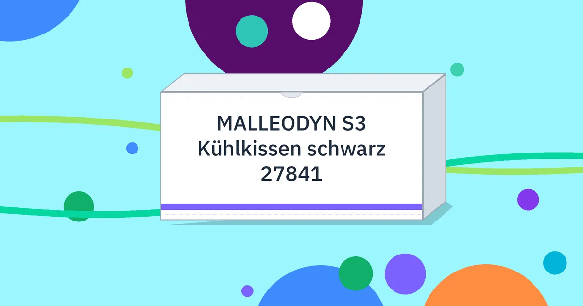 Symbolbild: Packung mit der Aufschrift MALLEODYN S3 Kühlkissen schwarz 27841 (PZN 16336044) – Verfügbarkeit und Bezug in Apotheken in Frankfurt am Main