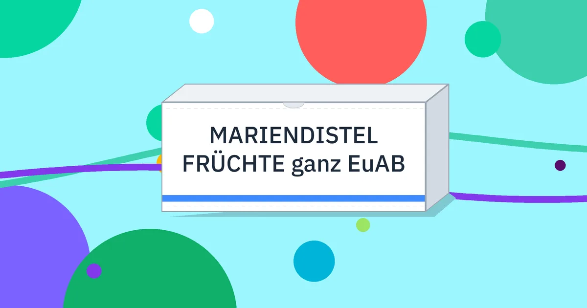Symbolbild: Packung mit der Aufschrift MARIENDISTEL FRÜCHTE ganz EuAB (PZN 10811403) – Verfügbarkeit und Bezug in Apotheken in Frankfurt am Main