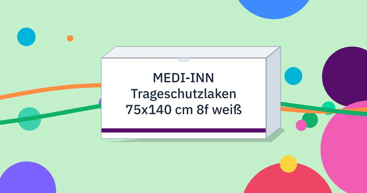Symbolbild: Packung mit der Aufschrift MEDI-INN Trageschutzlaken 75x140 cm 8f weiß (PZN 04711264) – Verfügbarkeit und Bezug in Apotheken in Frankfurt am Main