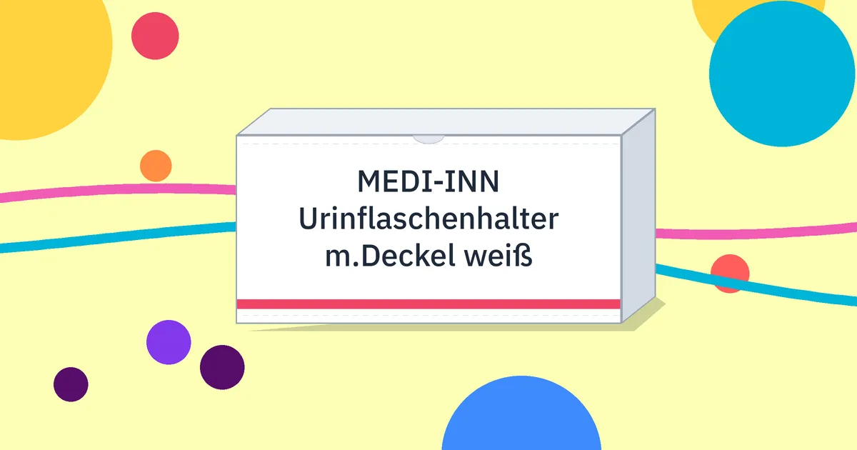 Symbolbild: Packung mit der Aufschrift MEDI-INN Urinflaschenhalter m.Deckel weiß (PZN 10333263) – Verfügbarkeit und Bezug in Apotheken in Frankfurt am Main