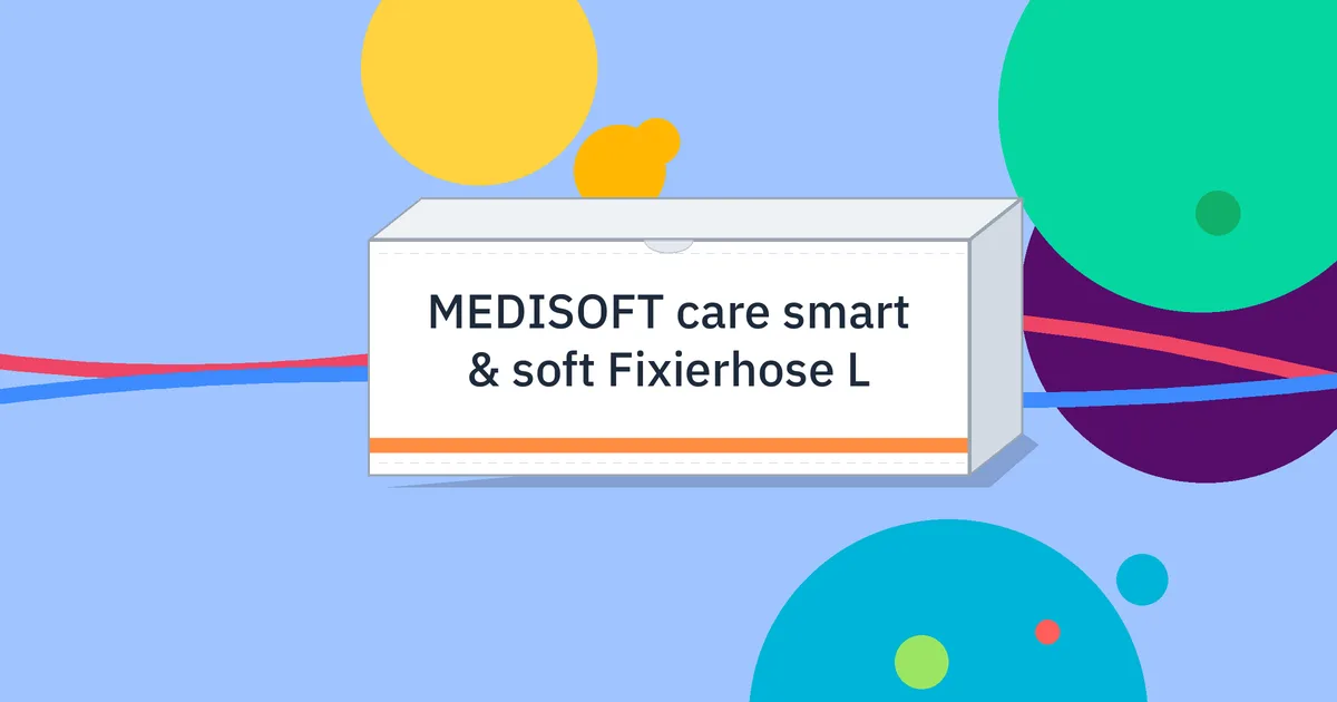 Symbolbild: Packung mit der Aufschrift MEDISOFT care smart & soft Fixierhose L (PZN 20134926) – Verfügbarkeit und Bezug in Apotheken in Frankfurt am Main