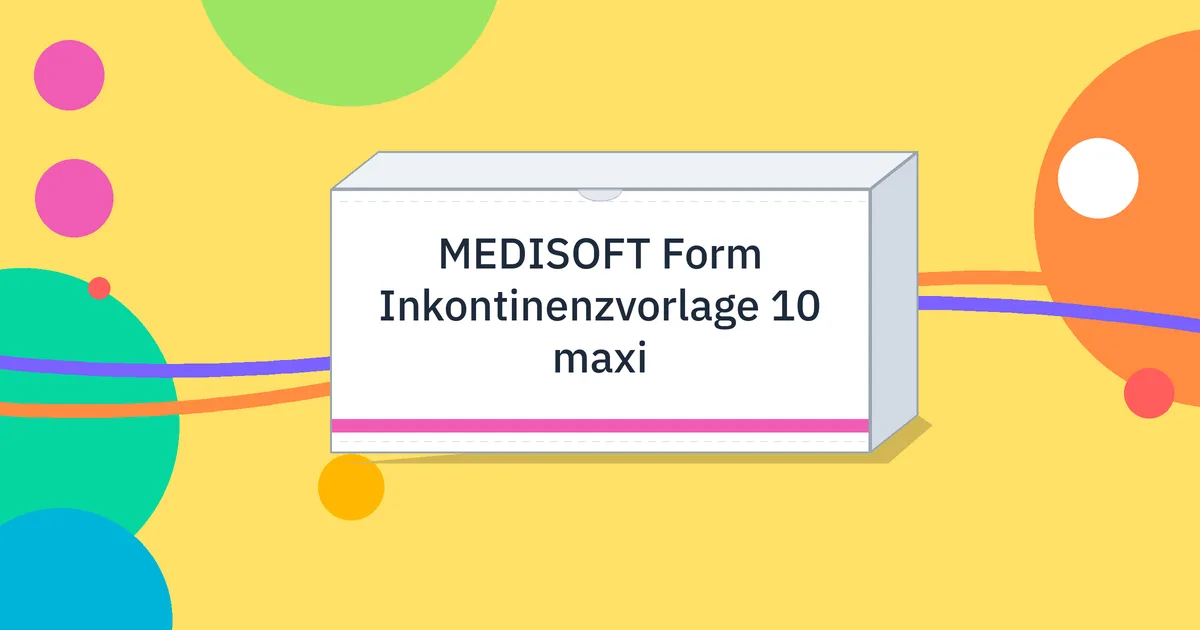 Symbolbild: Packung mit der Aufschrift MEDISOFT Form Inkontinenzvorlage 10 maxi (PZN 20174908) – Verfügbarkeit und Bezug in Apotheken in Frankfurt am Main